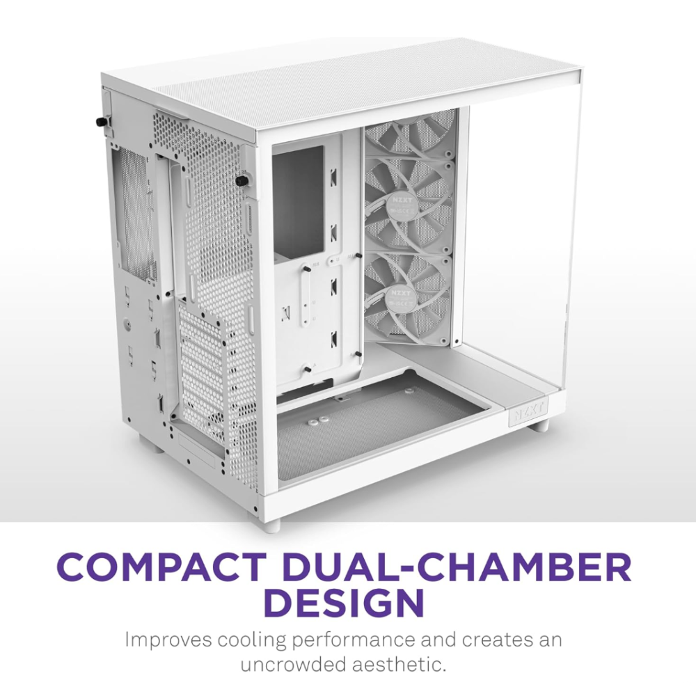 Chasis Para Pc Nzxt H6 Flow Cc-h61fw-01 Vidrio Panorámico